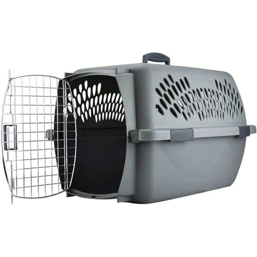 Pet Porter Dog Kennel 24", Dark Gray & Black, For Pets 15-20lbs, Made ...