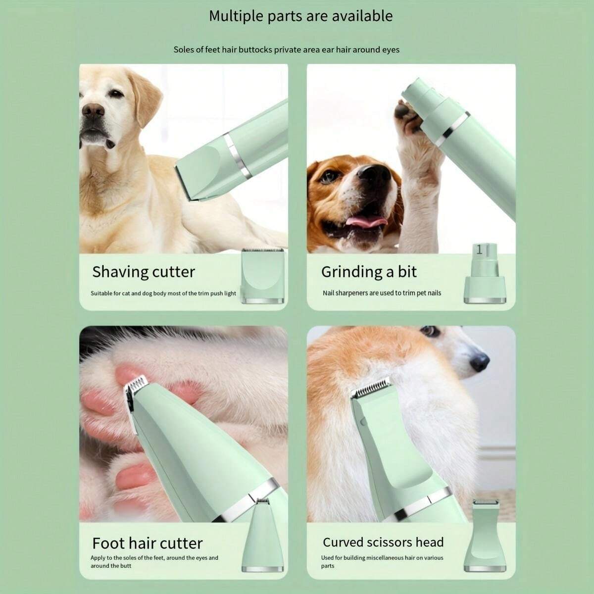1pc 4-In-1 Electric Fur Trimmer And Nail Grinder For Cats And Dogs ...