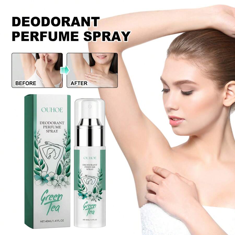 40ml Green Tea Underarm Deodorant Spray Armpit Body Odor Remover ...