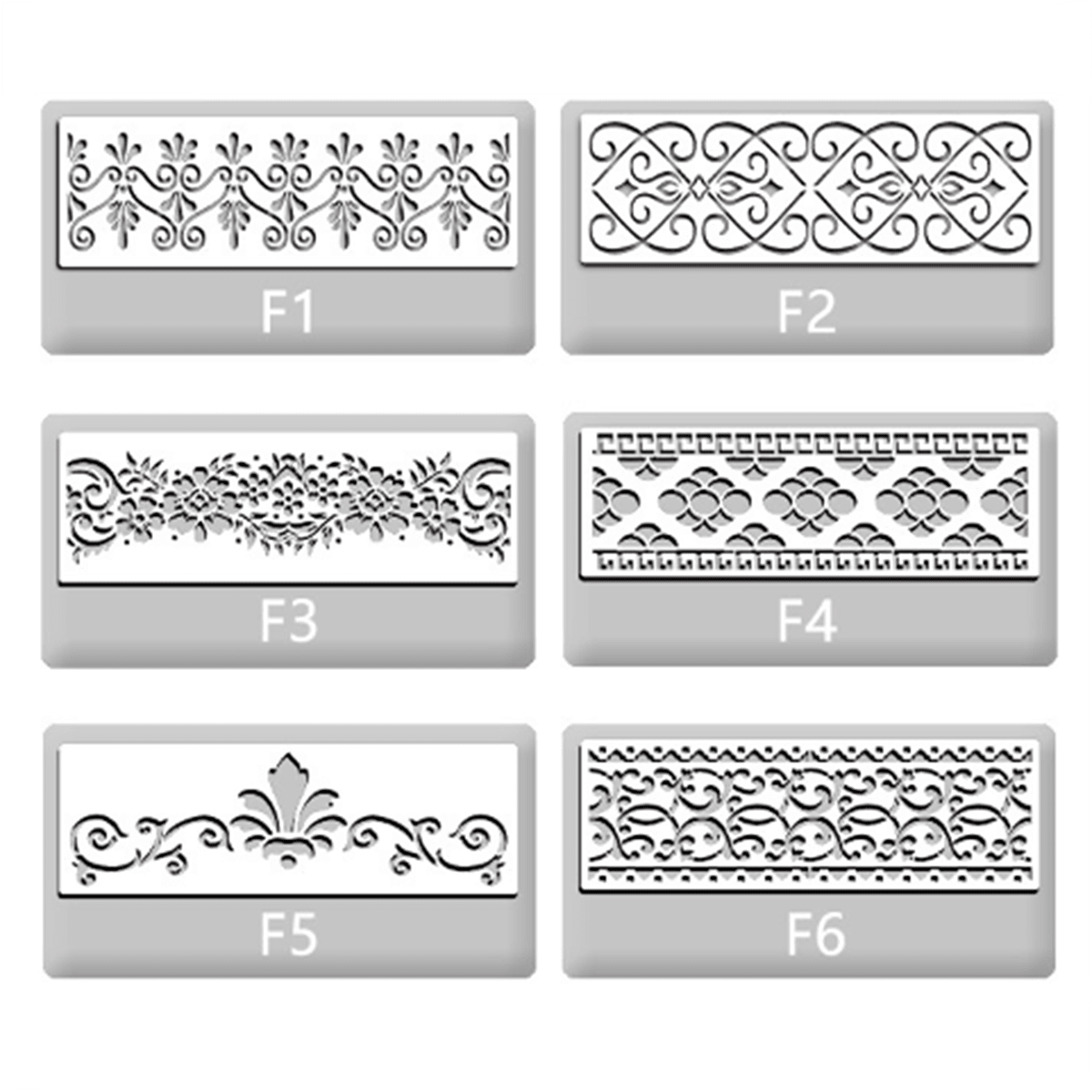 12pcs Vintage Pattern Painting Hollow Template Cake Rim Embossing Die ...