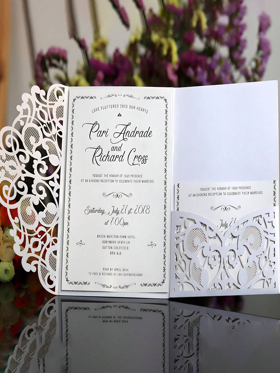 1/5pcs-Laser Cut Wedding Invitation Kit Laser Cut Wedding Invitation ...