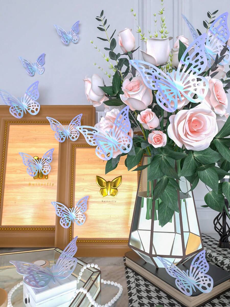 3d Paper Art Laser-Cut Butterfly With Hollowed Out Patterns Perfect For ...