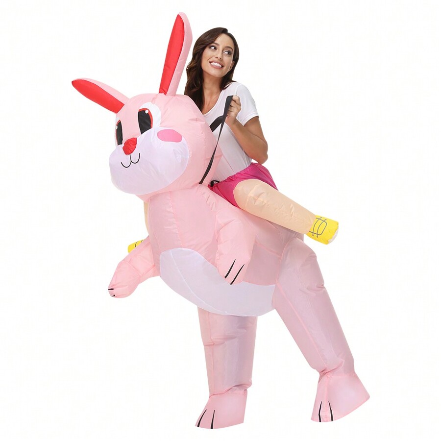 Inflatable Costume Easter Bunny Costume Adult Rabbit Riding Blow Up ...