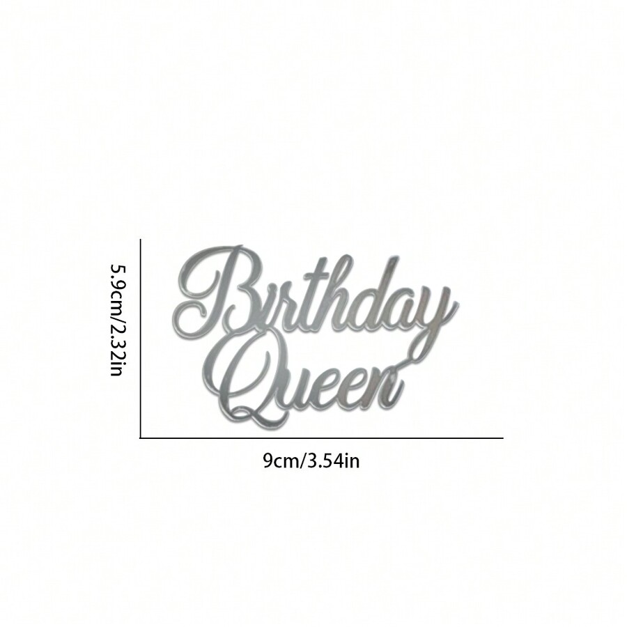 3 Pcs Birthday Queen Cake Topper Cake Sides AcrylicBirthday ...
