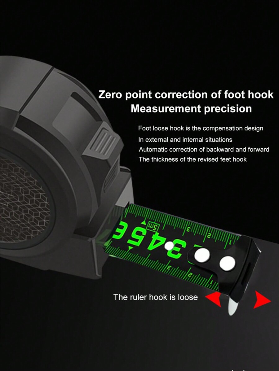 7m Steel Tape Measure With High Contrast Dark Mode Fluorescent Scale ...