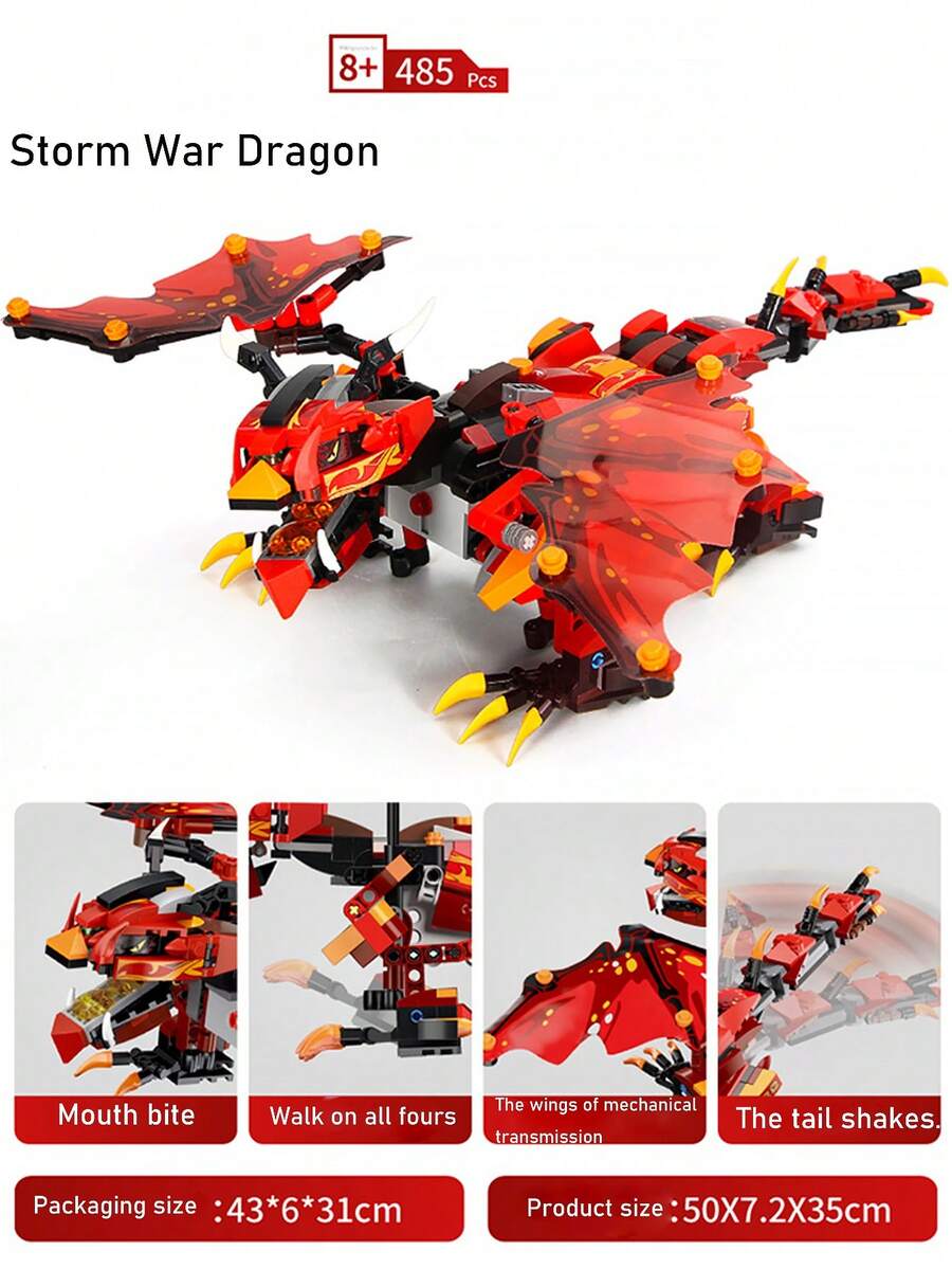 1 Box Robot Dinosaurs Series Building Blocks, Optional Thunder Dragon ...
