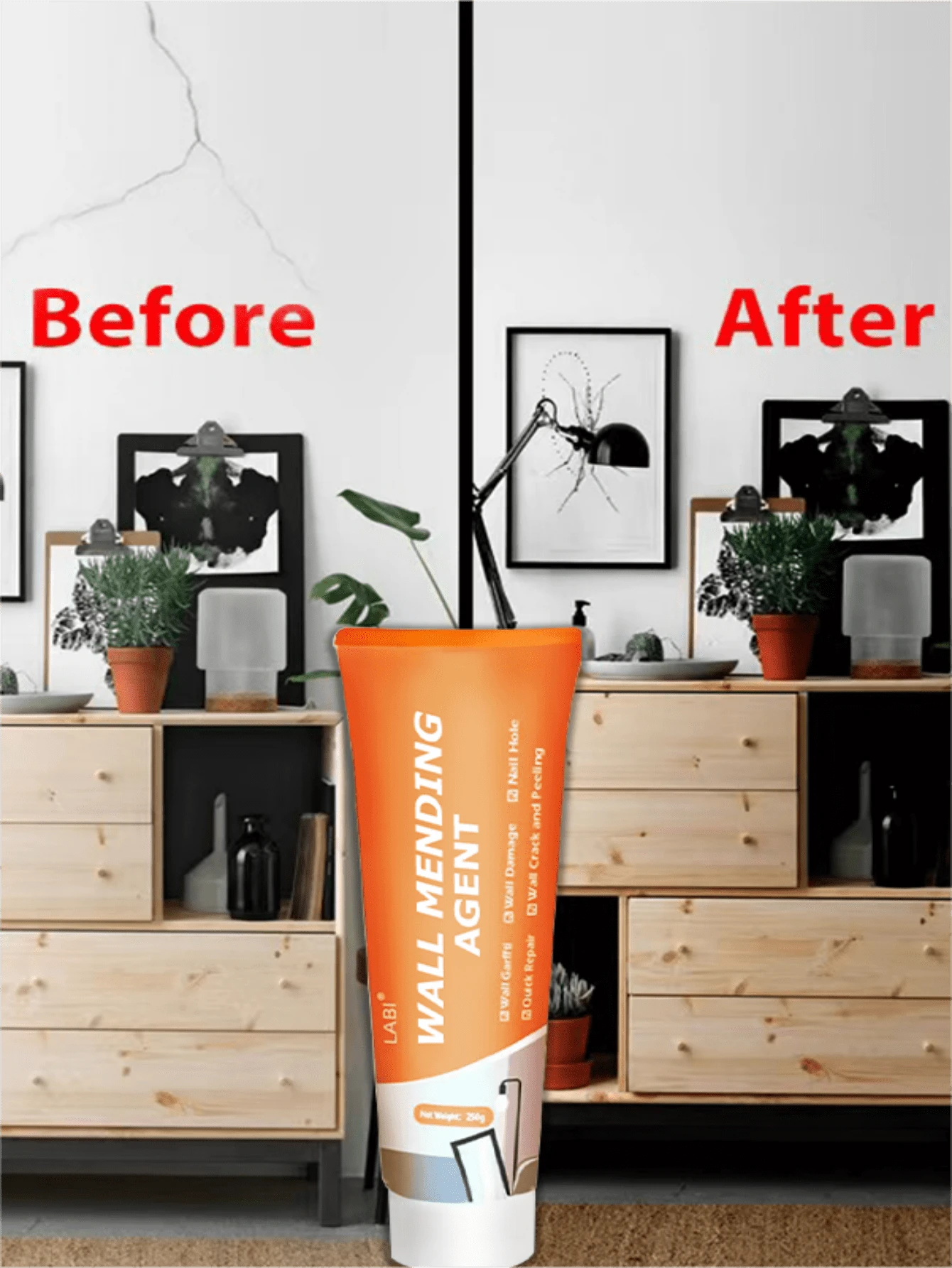 Wall Repair Paste, Home Wall Cleaning Agent, Waterproof, Anti-Mildew ...