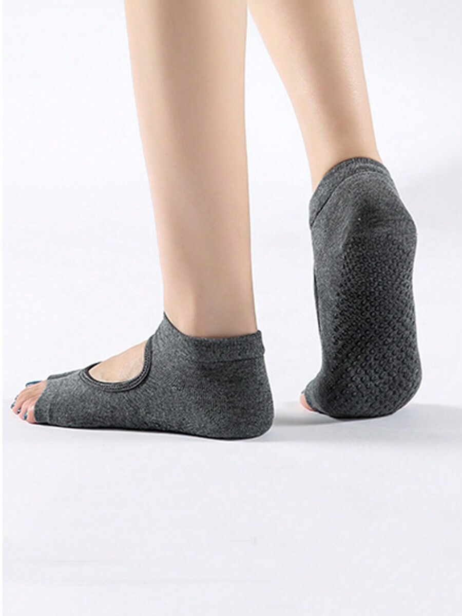 1pc Open-Toe Yoga Socks For Women With Anti-Skid Bottoms And Backless ...