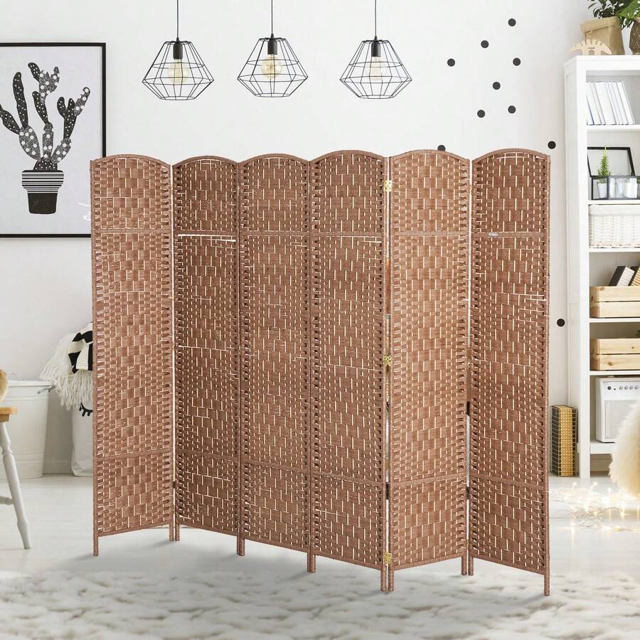 HOMCOM Room Divider 6 Panels Folding Privacy Screen 6FT Tall Portable ...