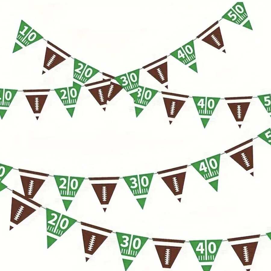Football Party Supplies Football Paper Pennant Bunting Football Theme ...
