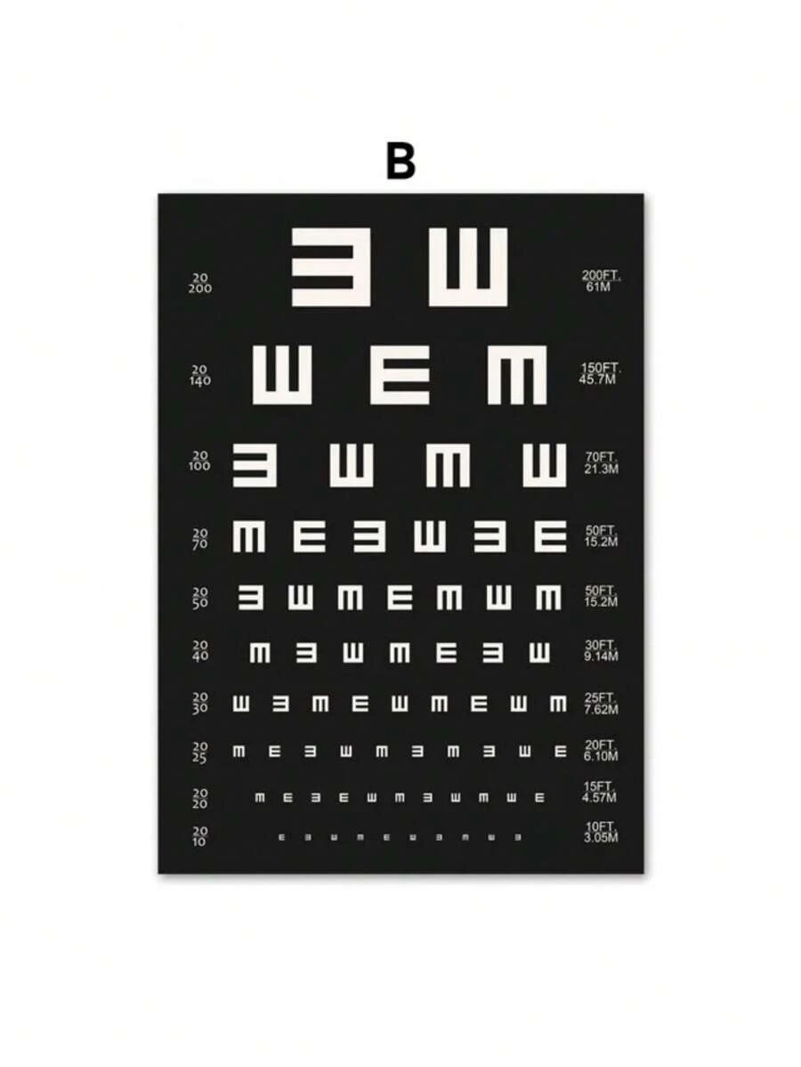 1pc Visual Acuity Eye Exam Chart Posters And Prints Vision Test Tables ...