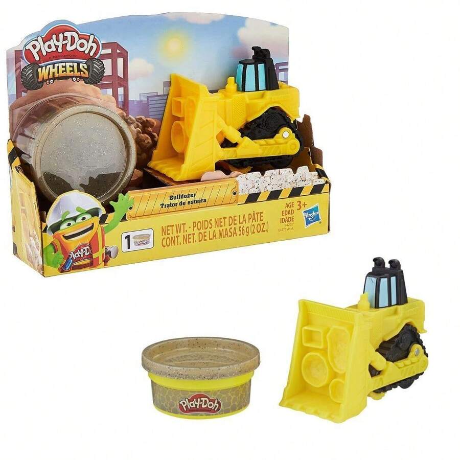 Play-Doh Wheels Mini Bulldozer With 1 Can Of Stone Colored Buildin ...