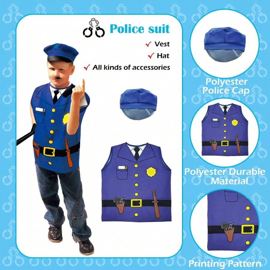 Police Officer Costume For Kids - Police Dress Up Set, Kids Costumes ...