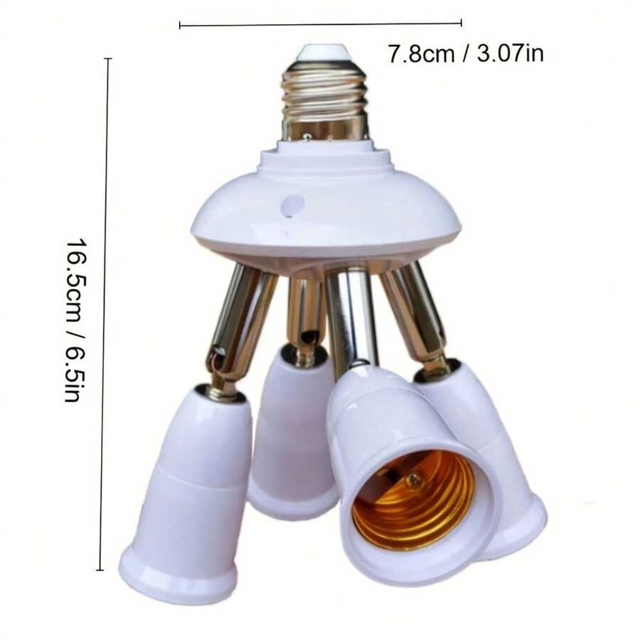 1pc 4 In 1 E27/E26 Light Socket Splitter Adapter, Standard LED Bulbs ...