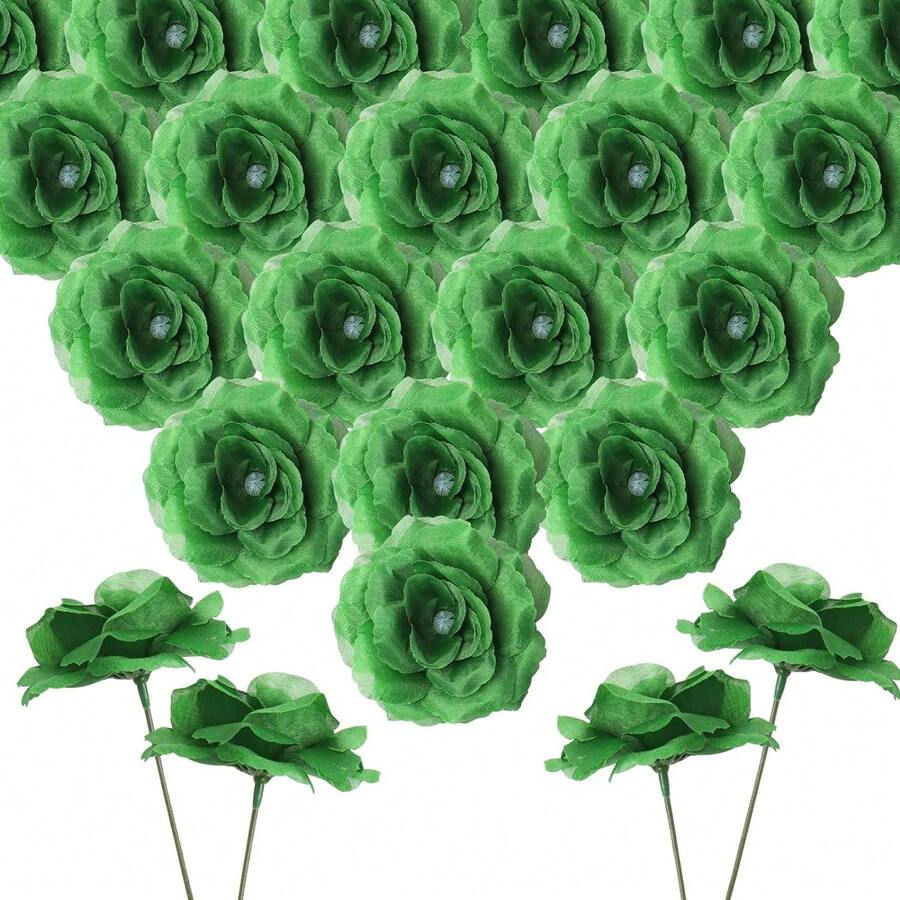 10/20/30/40PCS Roses Artificial Flowers,3 Inch Fake Silk Roses With 6 ...