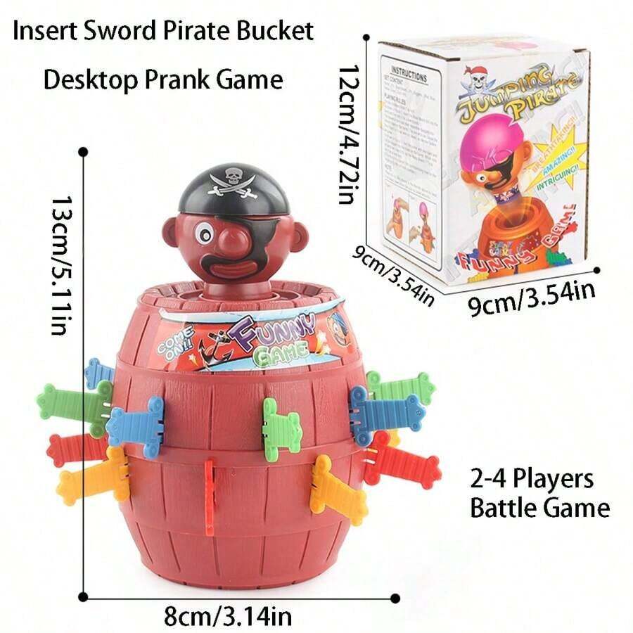 Pirate Barrel Game Prank Wooden Barrel With Sword & Pop-Up Pirate ...