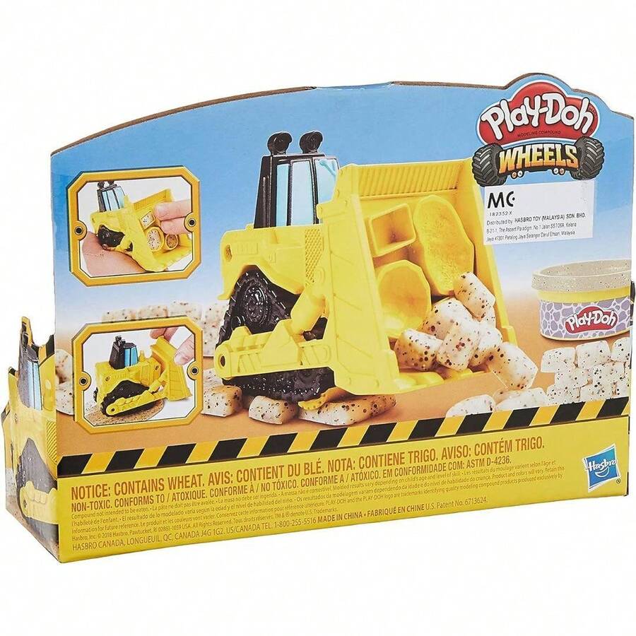 Play-Doh Wheels Mini Bulldozer With 1 Can Of Stone Colored Buildin ...