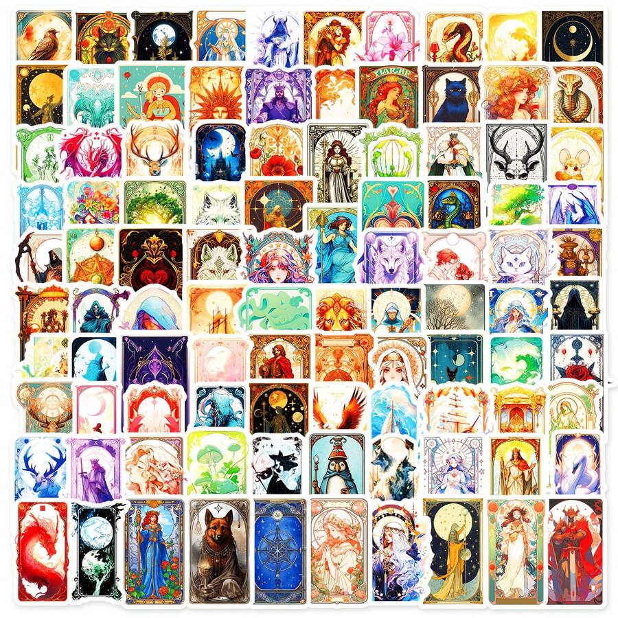 100 Pcs Sticker Pack, Myth Magic Astrology Divination Vinyl Waterproof ...