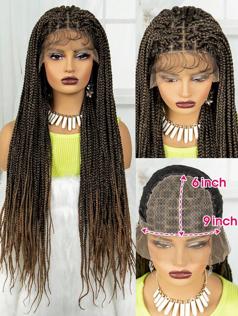 Full Double Lace Front Braid Braided Wig Box Braids Wig Triangle ...