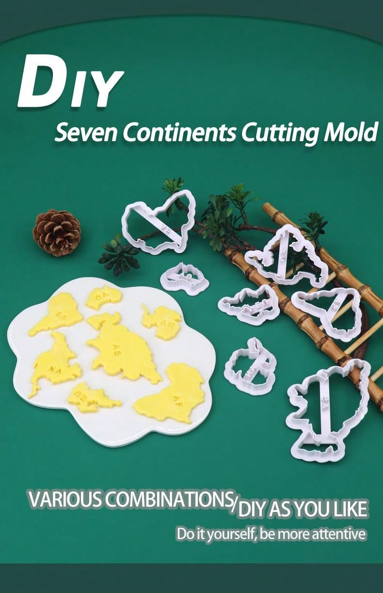 World Map Cookie Cutter, Seven Continents Pastry Cutter | SHEIN UK