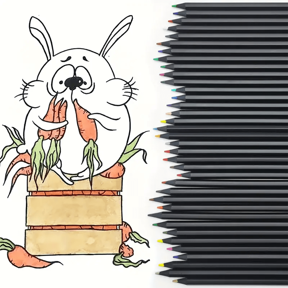 Black Edition Colored Pencils - 36 Count, Black Wood And Super Soft ...