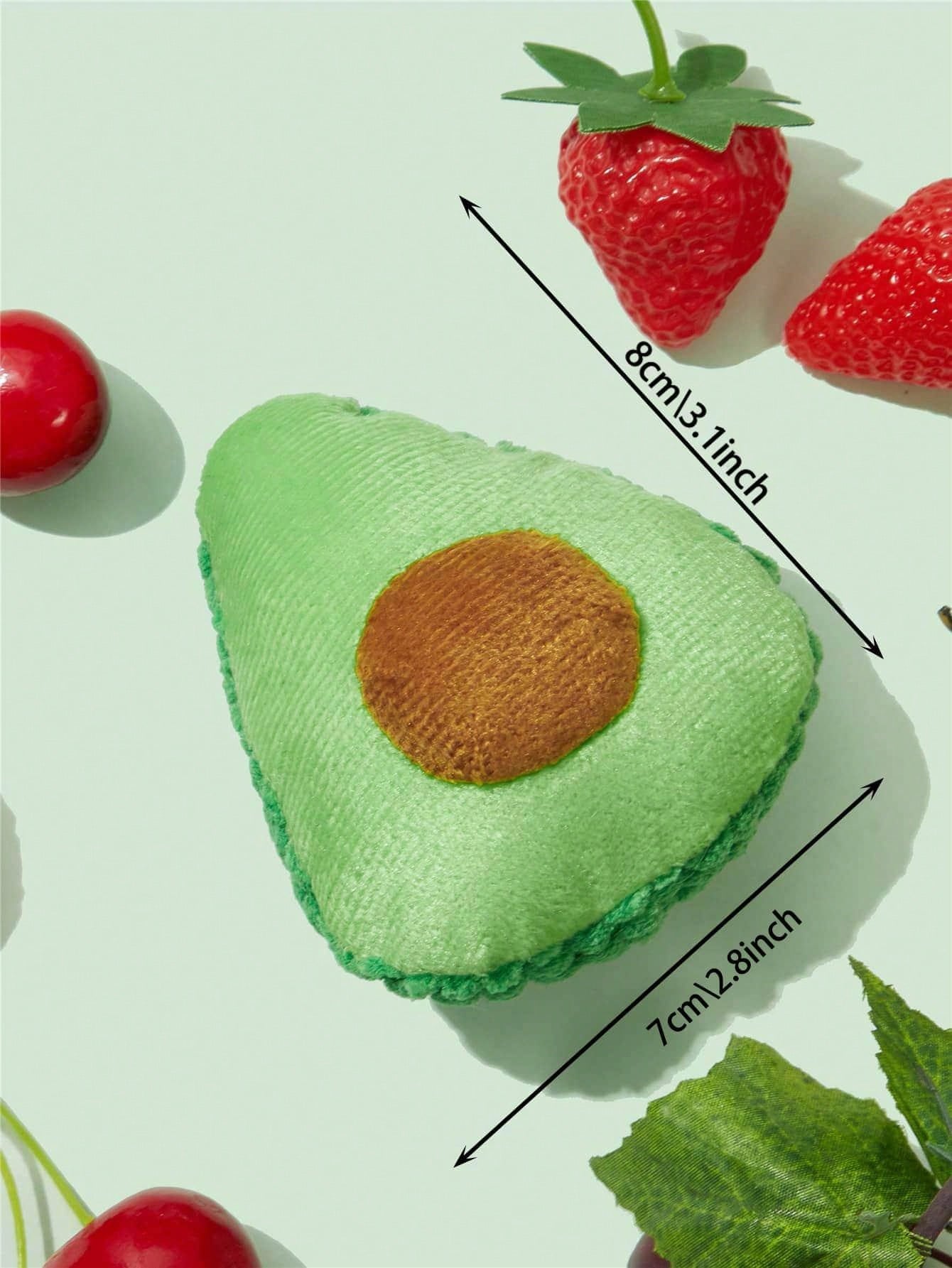 1pc Summer Fruit Style Plush Avocado Toy For Small Dogs And Cats, Great For Entertainment, Play ...