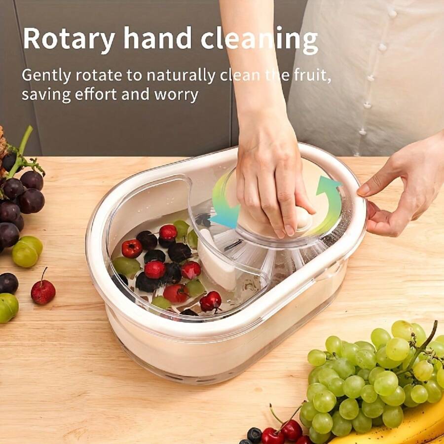 1pc, Portable Fruit And Vegetable Washing Machine With Full-Sided Spin ...