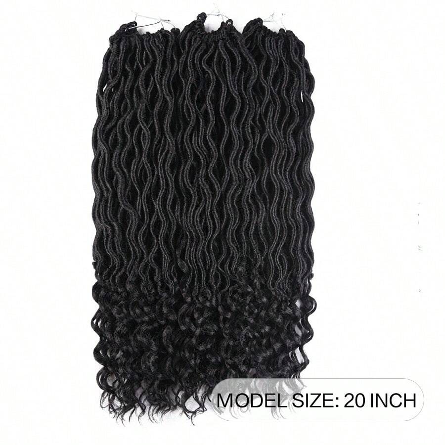 1piece 20 Inch Goddess Faux Locs Crochet Hair Extensions Synthetic Soft ...