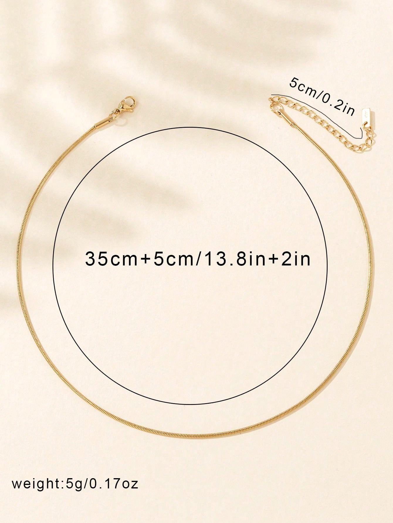 1pc 35cm/1.2mm Stainless Steel Classic Ultra-Thin Necklace, Simple ...