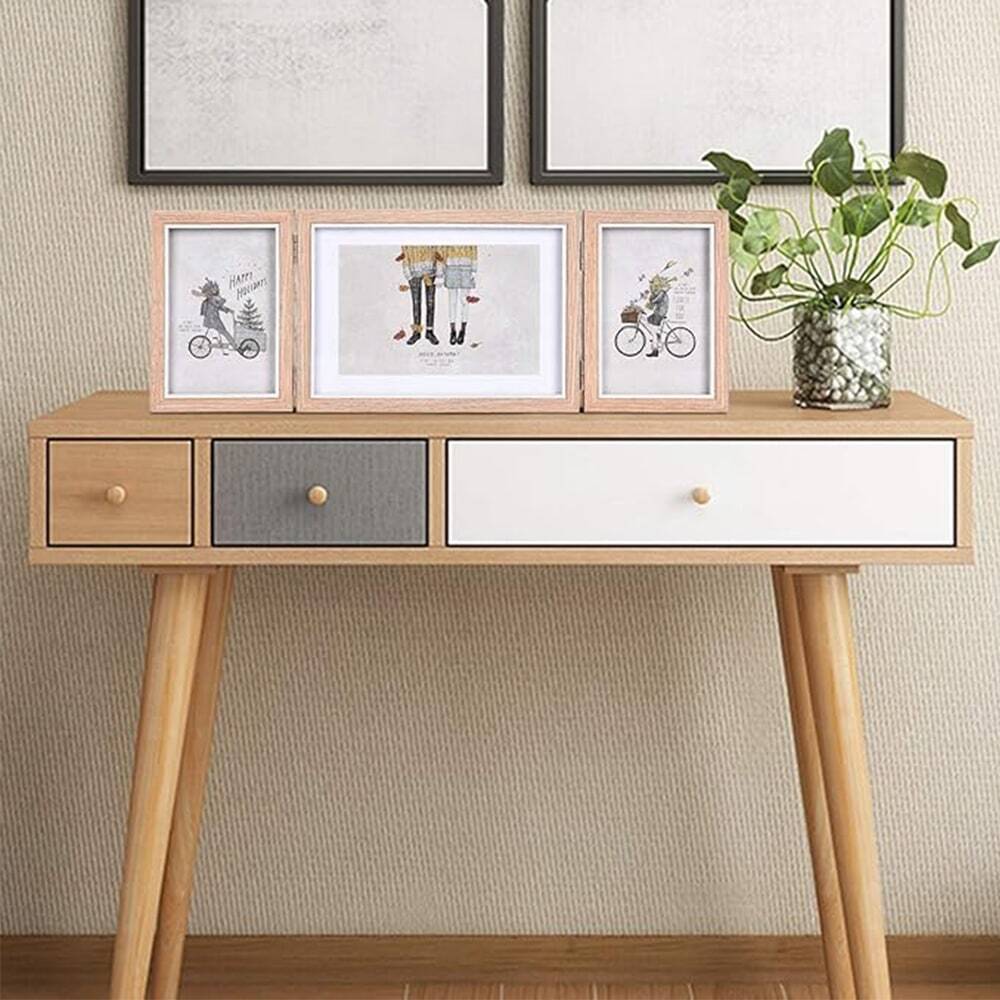 Three Picture Frames Triple Hinged Picture Frame Display 4x6 And 5x7 ...