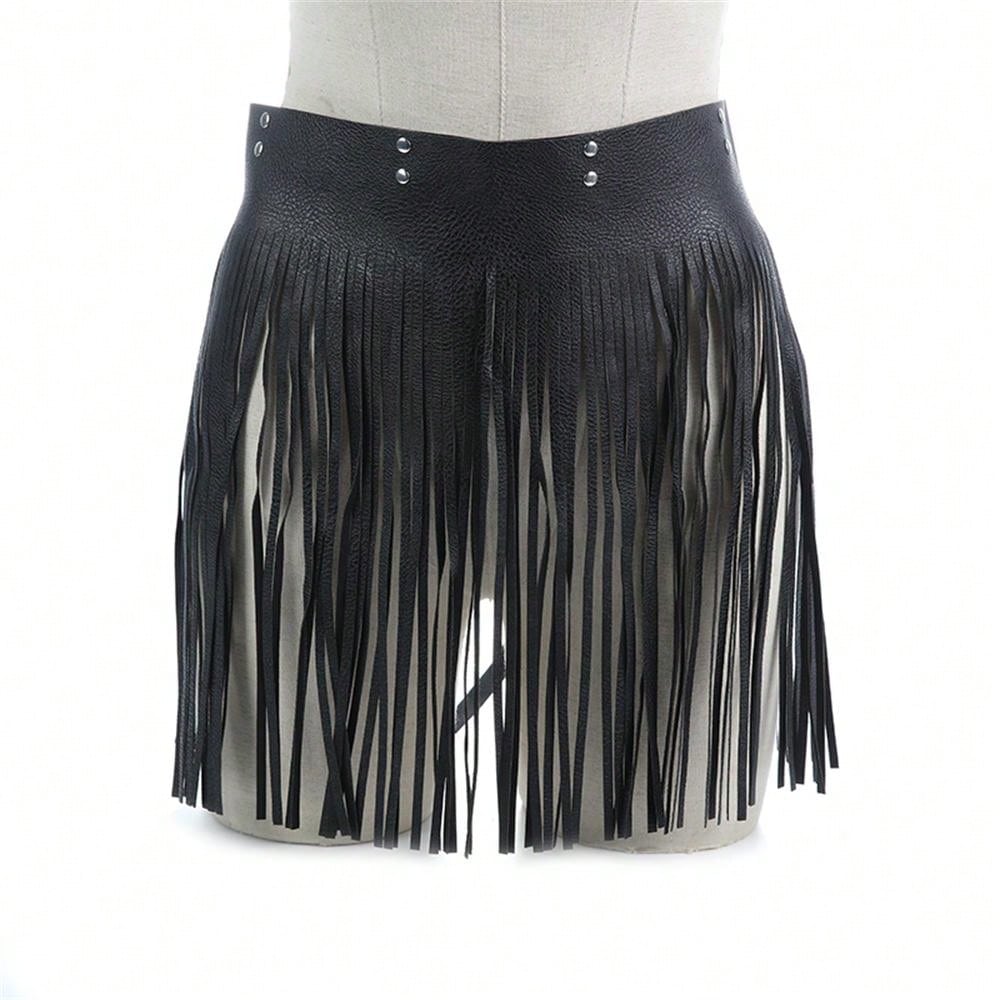 Leather Harness Women Fashion With Belt Skirt Fringe Body Sexy Lingerie Bondage Thigh Harness