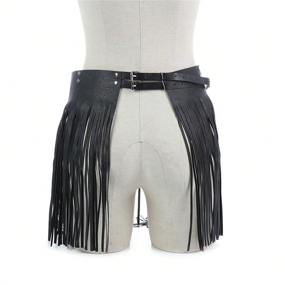 Leather Harness Women Fashion With Belt Skirt Fringe Body Sexy Lingerie Bondage Thigh Harness