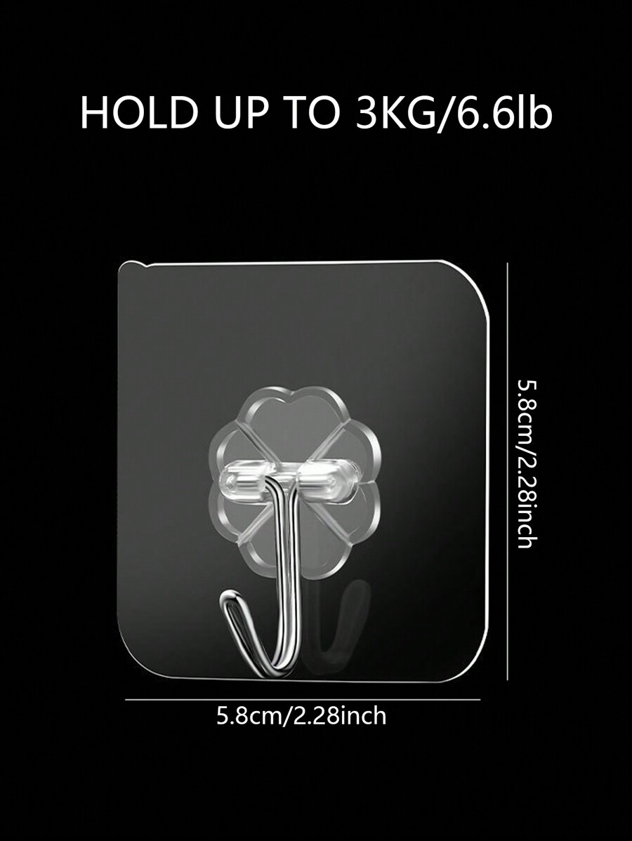 Translucent Strong Adhesive Hook, No Drilling Needed For Clothes ...