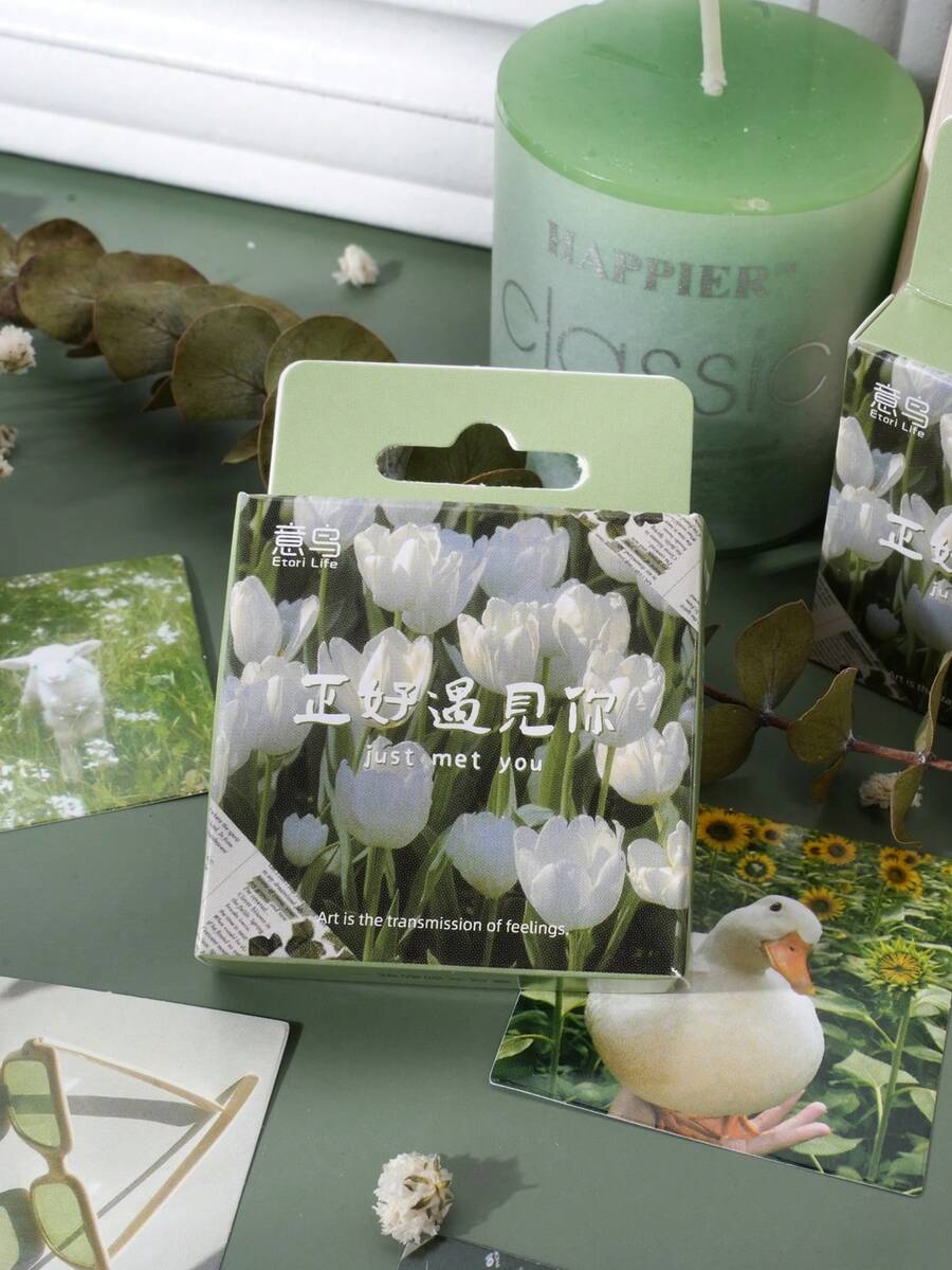 46Pcs / Box Meet You, Simple Style Stickers Boxed Stickers Suitable For ...