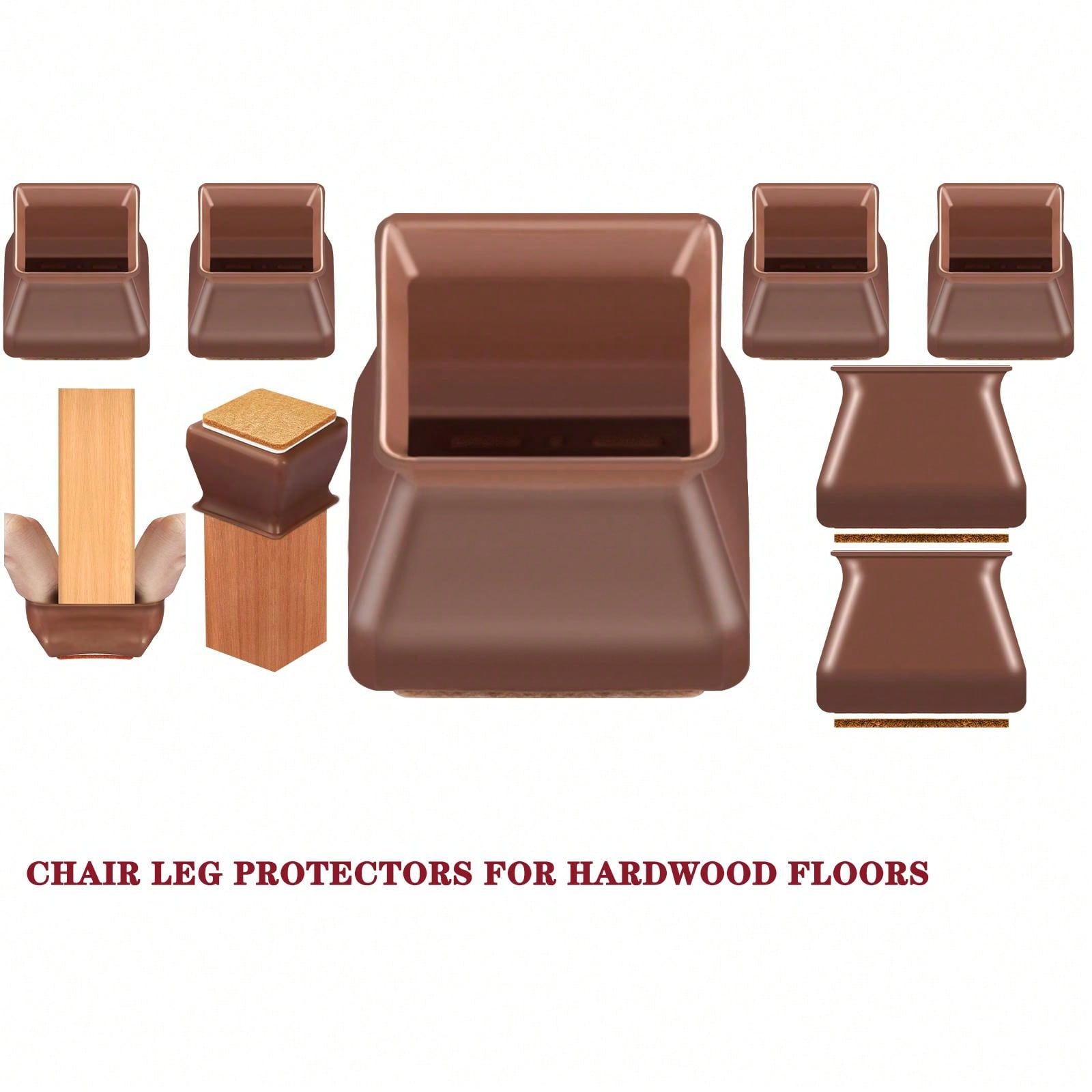 16 Pc Chair Leg Floor Protectors,Protectors With Felt Chair Leg ...