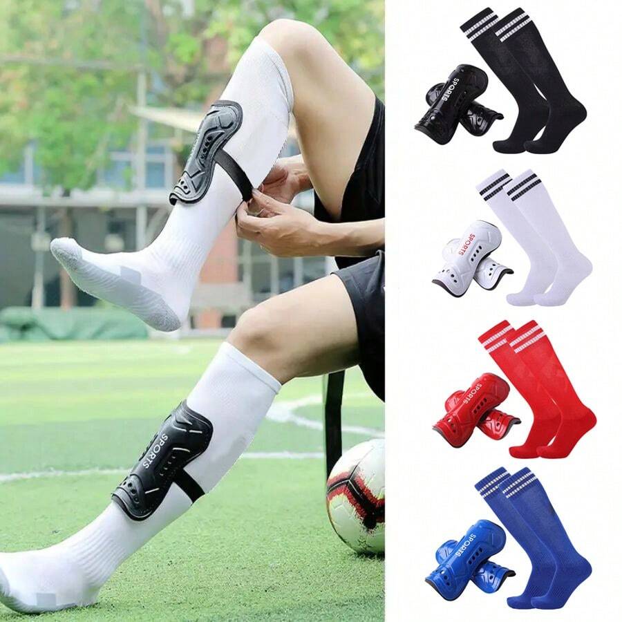 1set Football Socks Set, Over-The-Calf Sport Socks With Striped Leg And ...