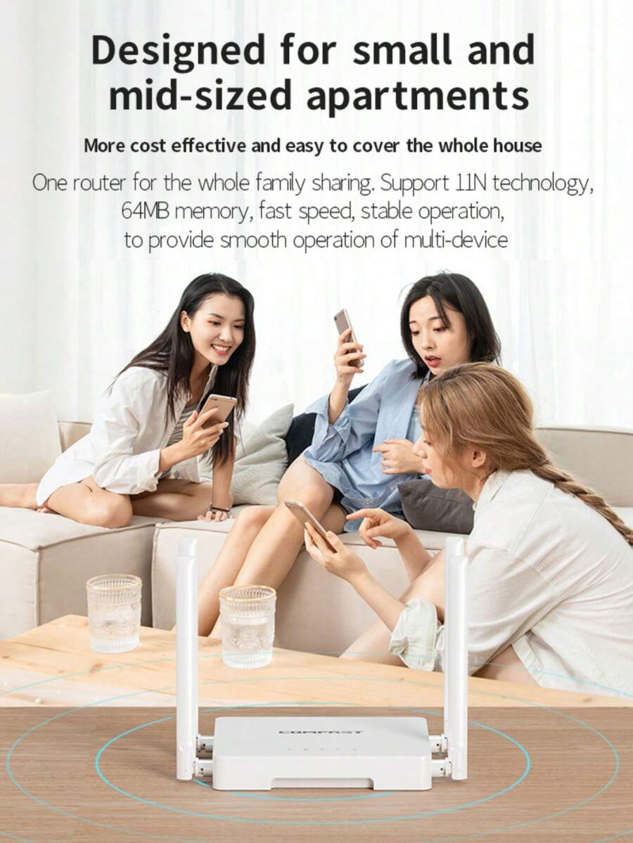 COMFAST CF-N1 V2 Wireless Router 300M Home WiFi High Speed Intelligent ...