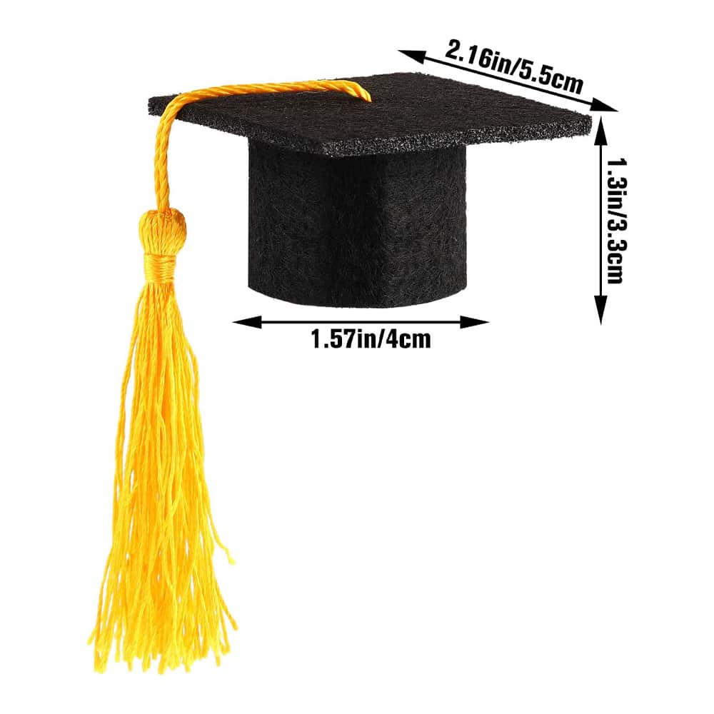 6 Pack 2024 Mini Graduation Caps With Tassels Grad Hat Cake Wine Bottle ...