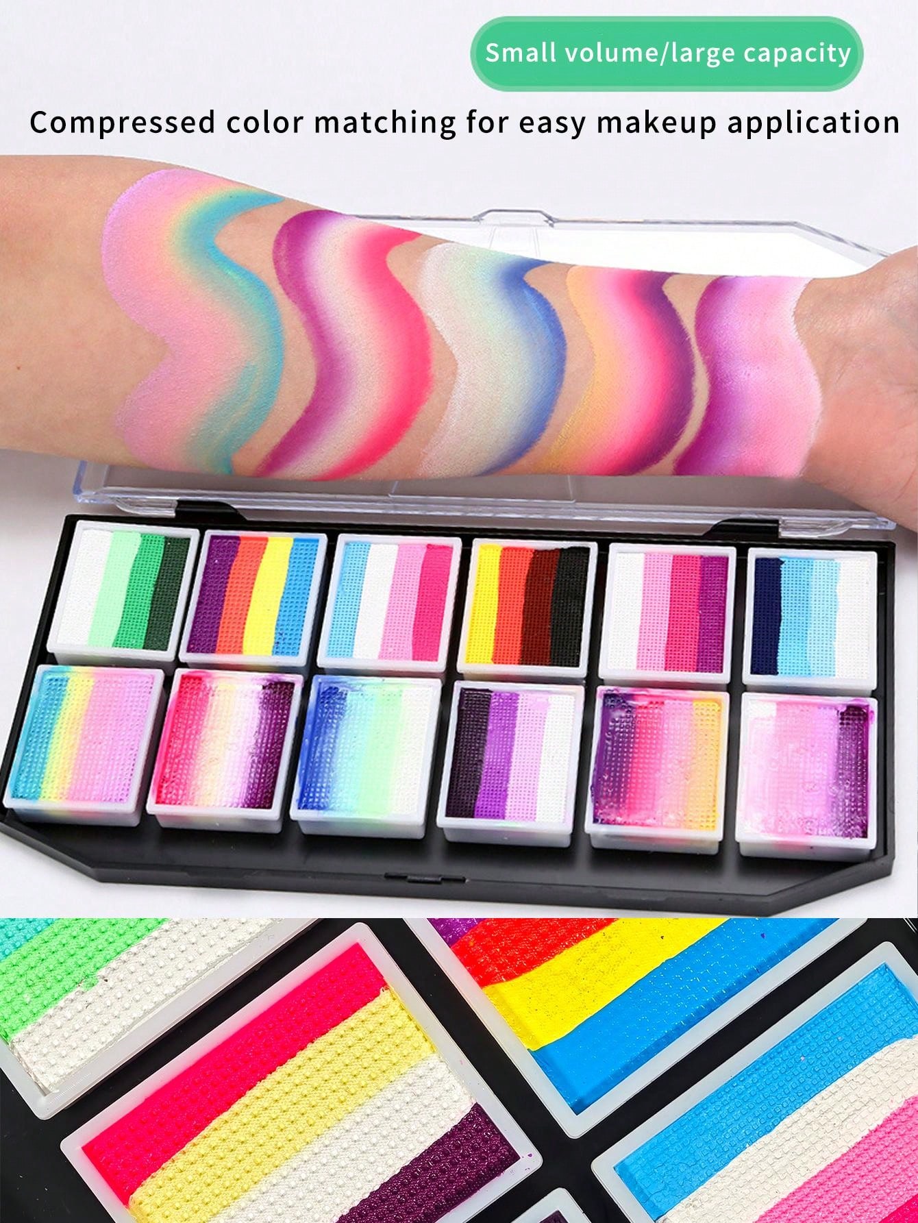 Water-Soluble Body Painting Pigment Set With Rainbow Palette, Washable ...