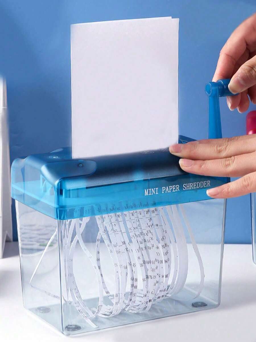 1 Desktop Manual Paper Shredder For Home Office With Hand Crank, A4 ...