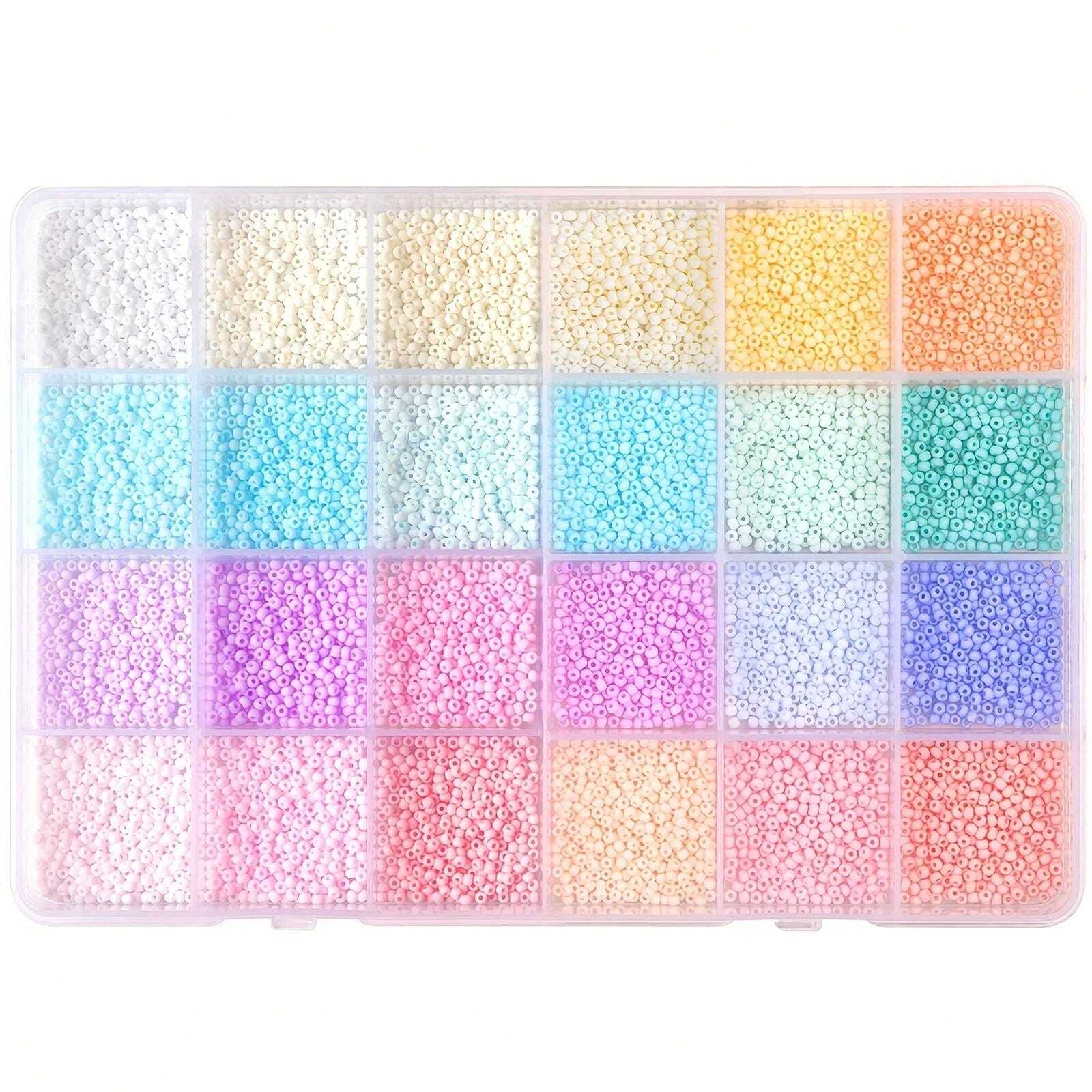 Beads Set 24 Colors Box Kit, Glass Seed Bead Assortment Pack With ...