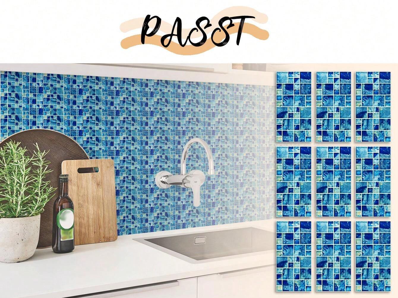 9 Pièces/set Sticker Mural Décoratif En Pvc Brillant Élevé (3,94x7,87 ...