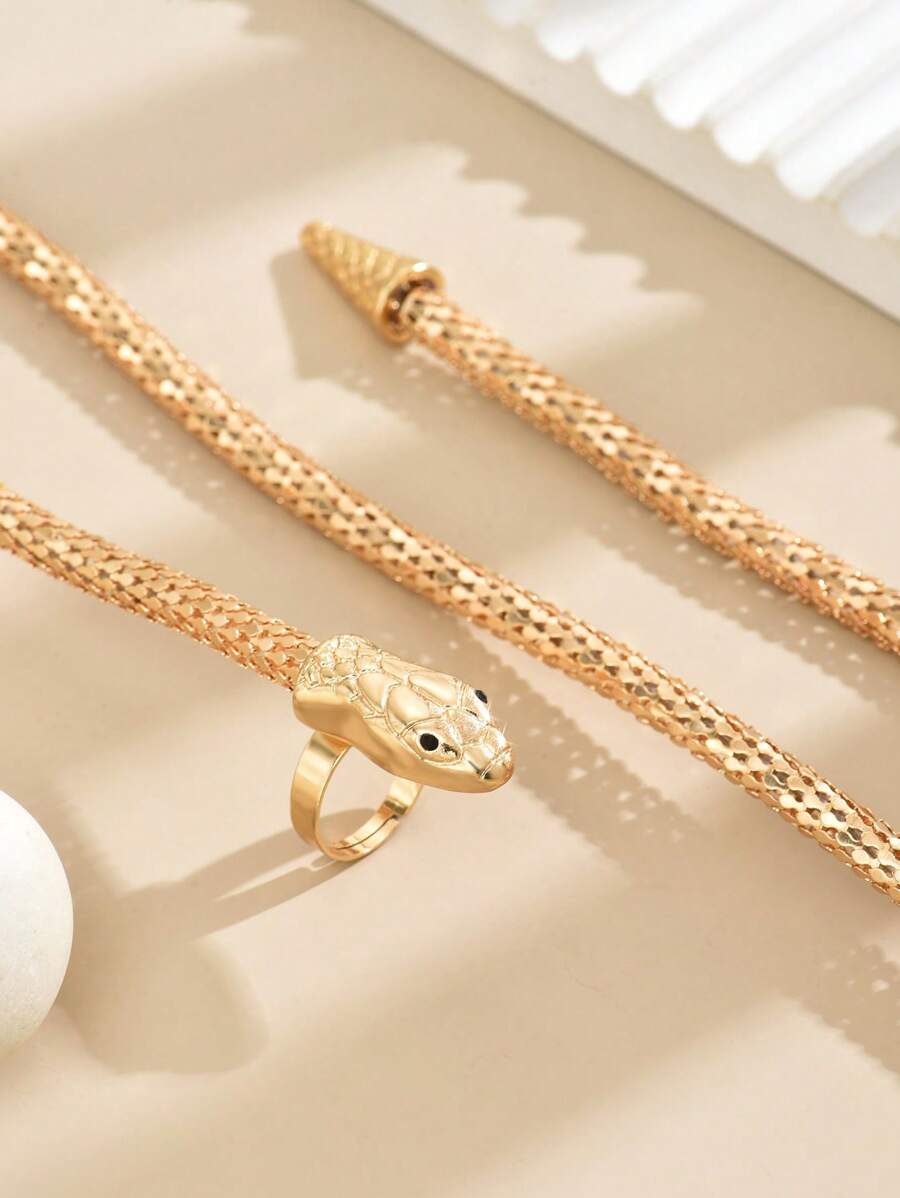 1pc Metallic Snake Wrap Around Finger Bracelet | SHEIN UK