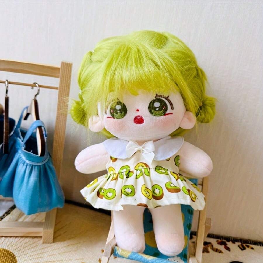 20cm Sweet Cotton Doll Green Fried Hair Naked Doll Cute Plush Doll