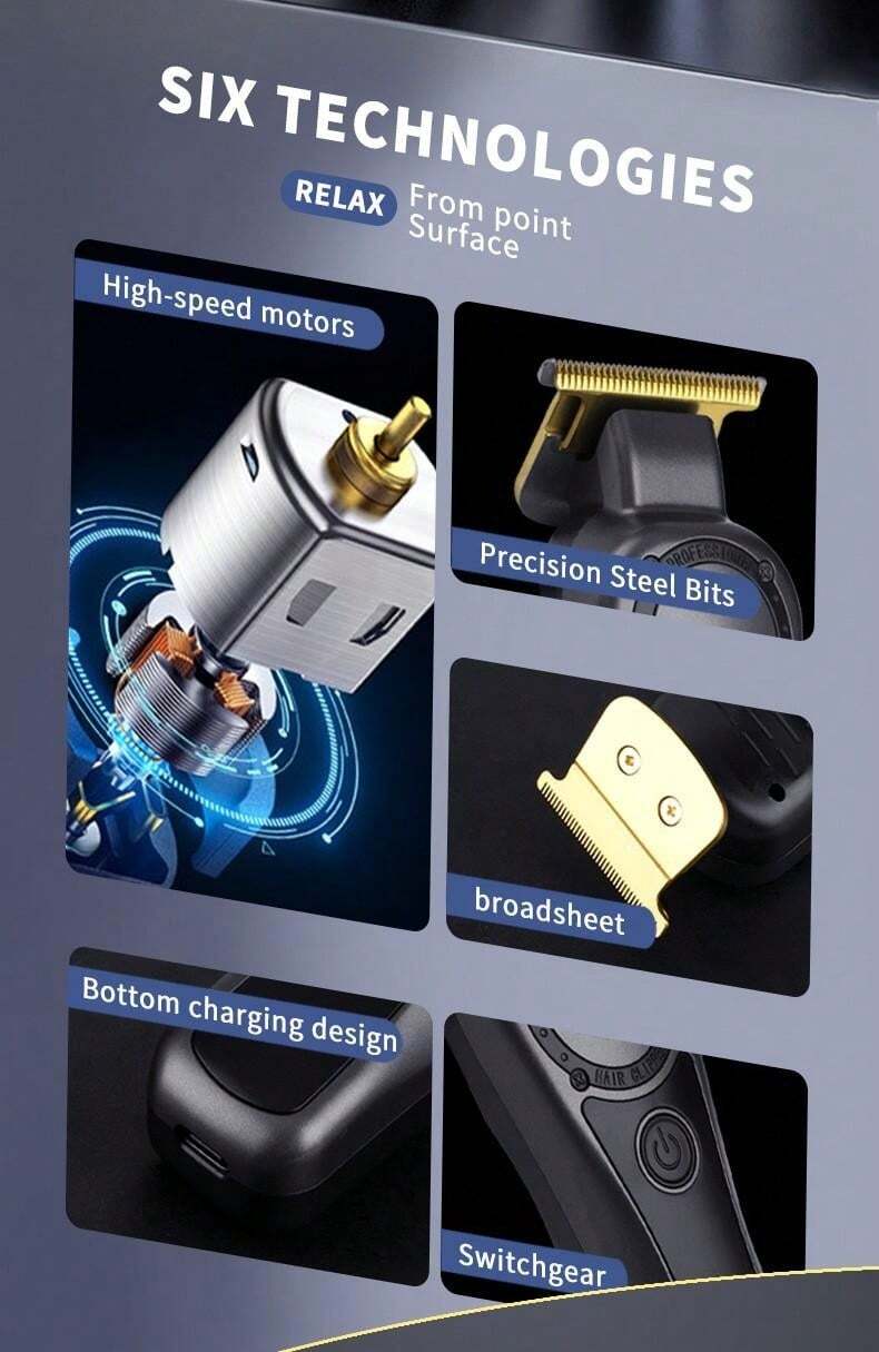 1pc Barber Professional Hair Clipper, Carving Electric Hair Clipper, T ...