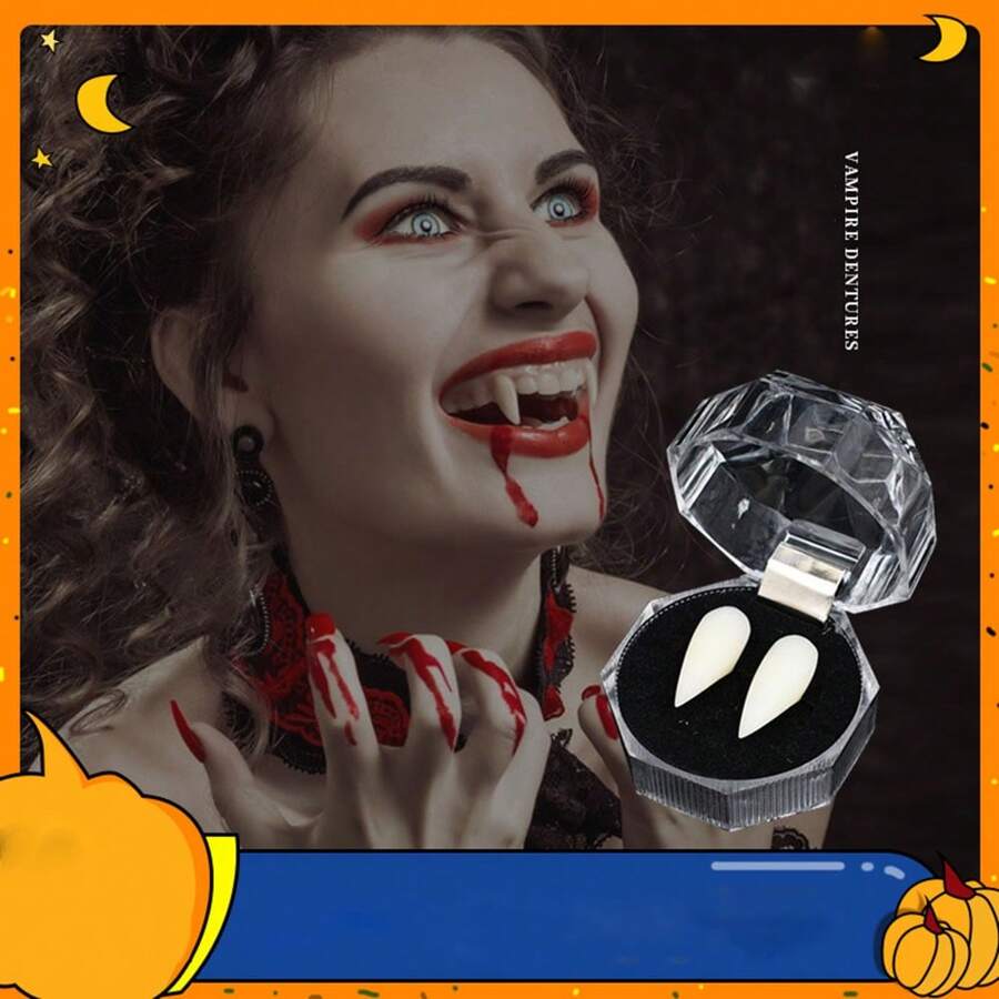 1pc Halloween Vampire Zombie False Teeth, Prank Toy Party Fangs Cosplay ...