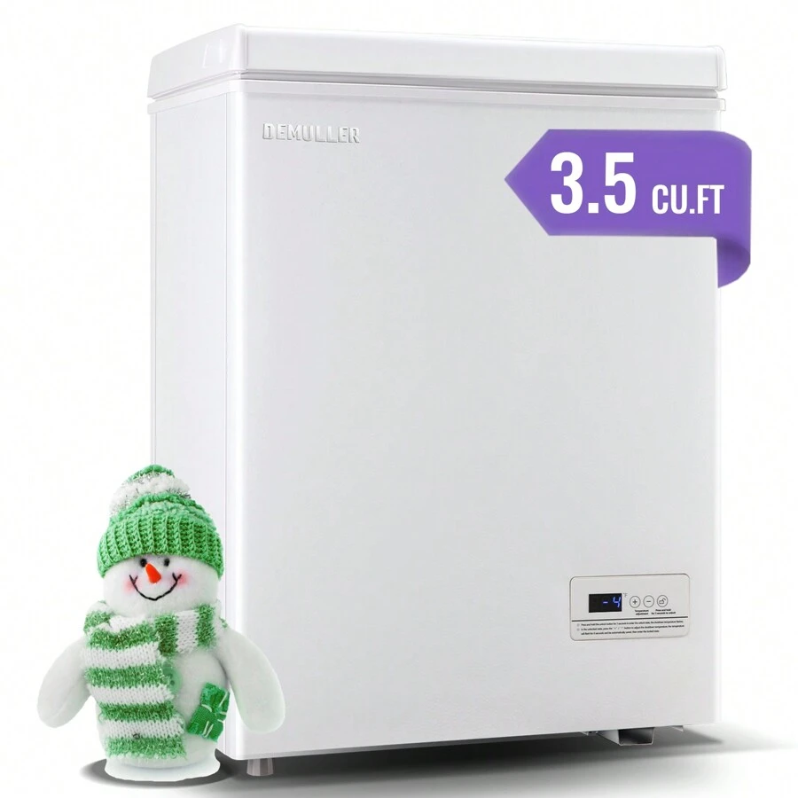 DEMULLER 3.5 Cubic Feet Deep Chest Freezer Mini Freezer With Electronic ...