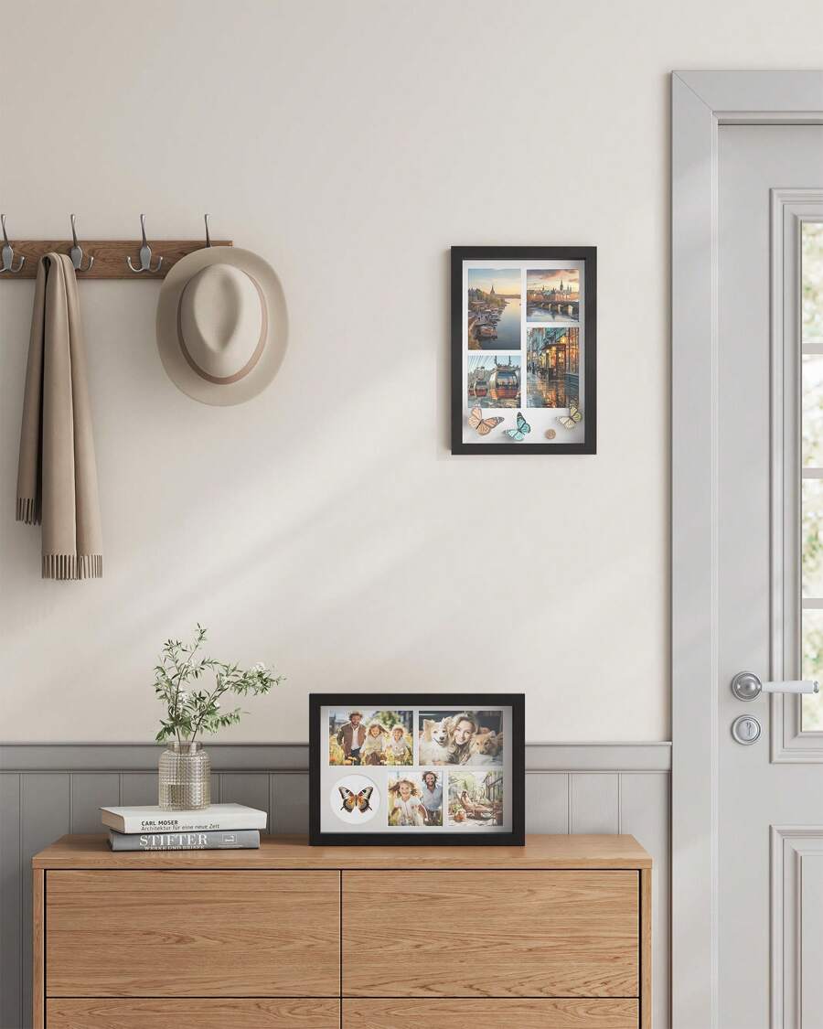 SONGMICS A4 Shadow Box Frame, 1.3-Inch Deep Memory Display Case For ...