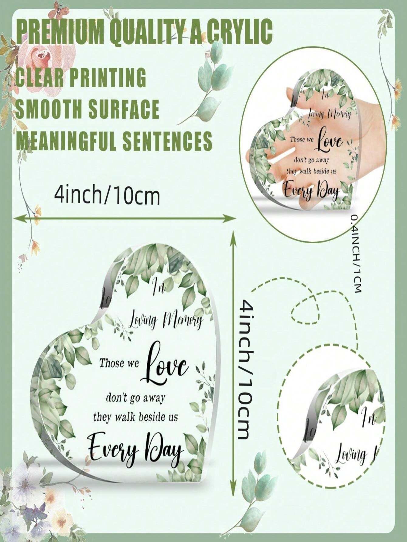 Memorial Gift Sympathy Gift In Loving Memory Crystal Heart Sign ...