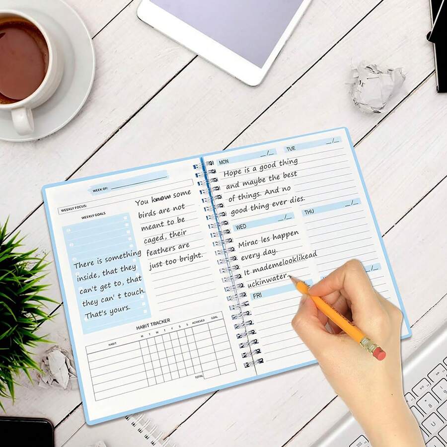 52 Weekly Planner Undated A5 Daily Planner With Weekly Goals To Do List ...